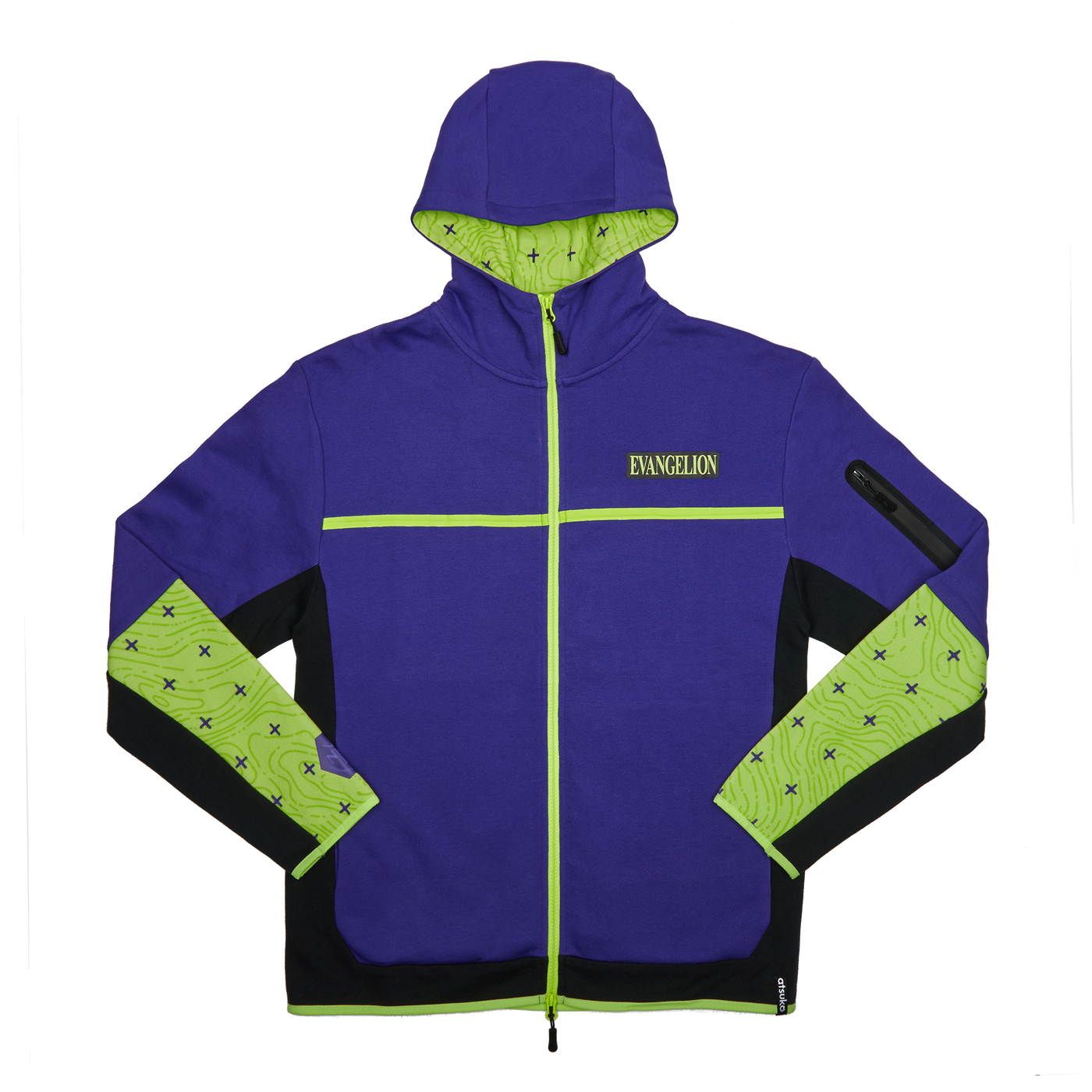 Evangelion Eva Unit-01 Contrast Zip Hoodie | Official Apparel ...