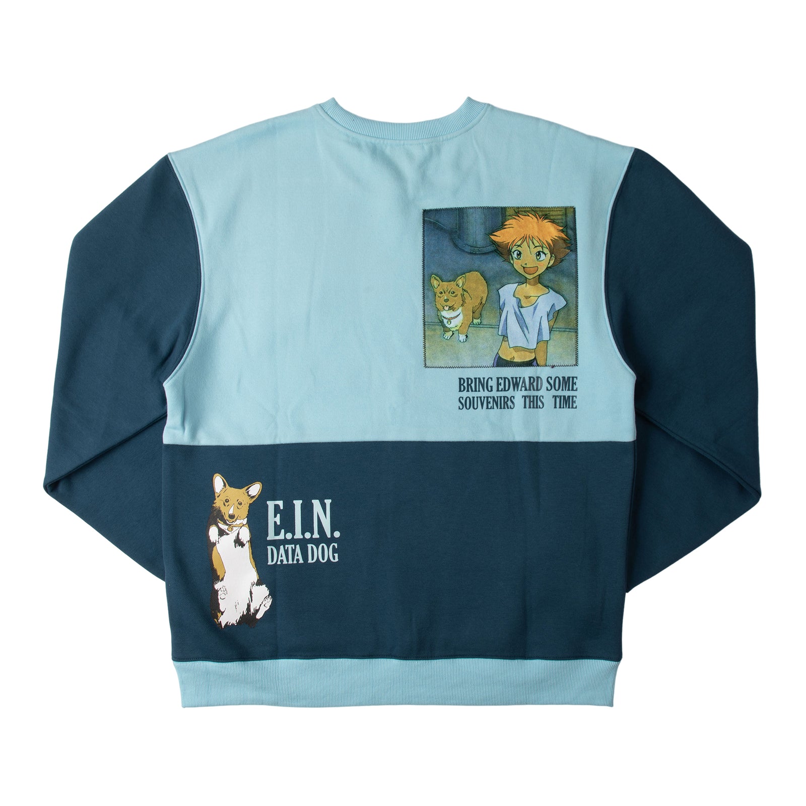 Cowboy Bebop Radical Edward and Ein Patchwork Panel Crew Neck ...