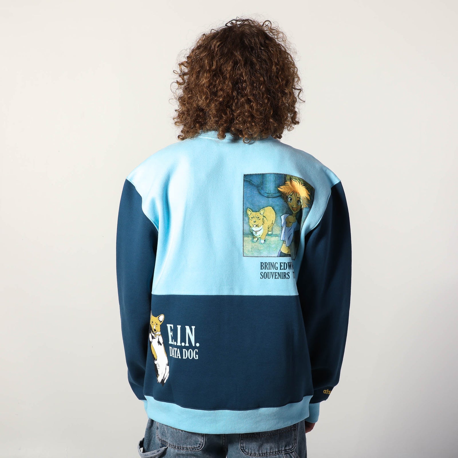 Cowboy Bebop Radical Edward and Ein Patchwork Panel Crew Neck ...