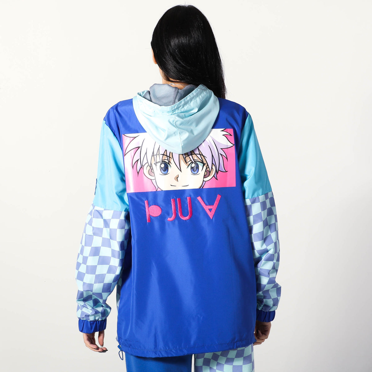 Hunter X Hunter Killua Blue Checkered Anorak | Official Apparel ...