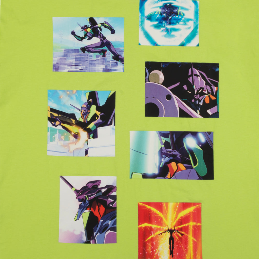 Evangelion Eva Unit-01 Collage Lime Green Crew Neck Sweatshirt ...