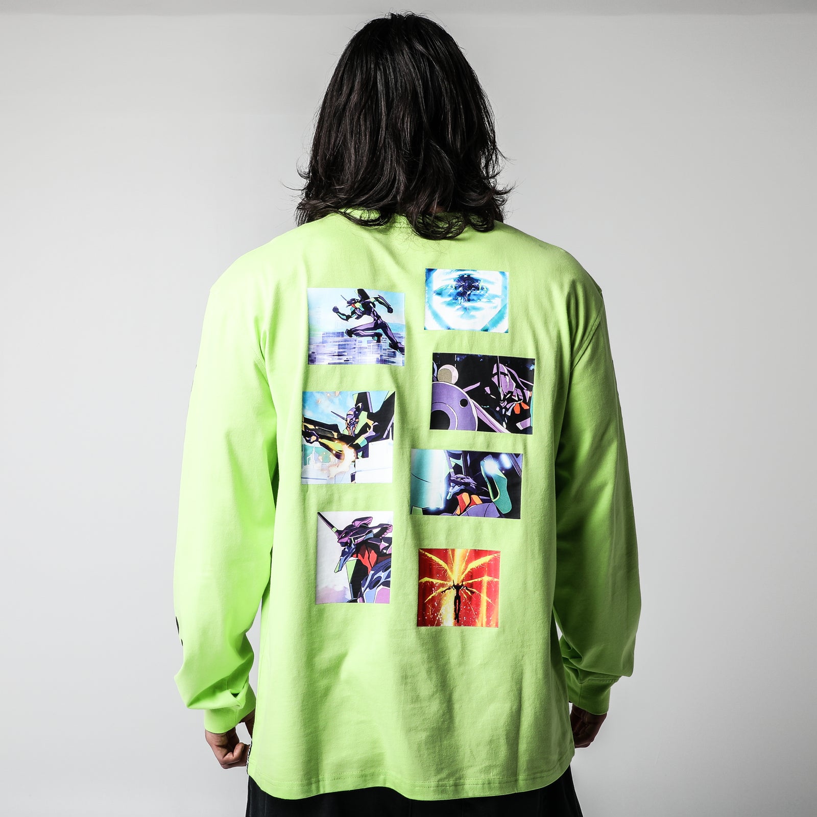 Evangelion Eva Unit-01 Collage Lime Green Crew Neck Sweatshirt ...