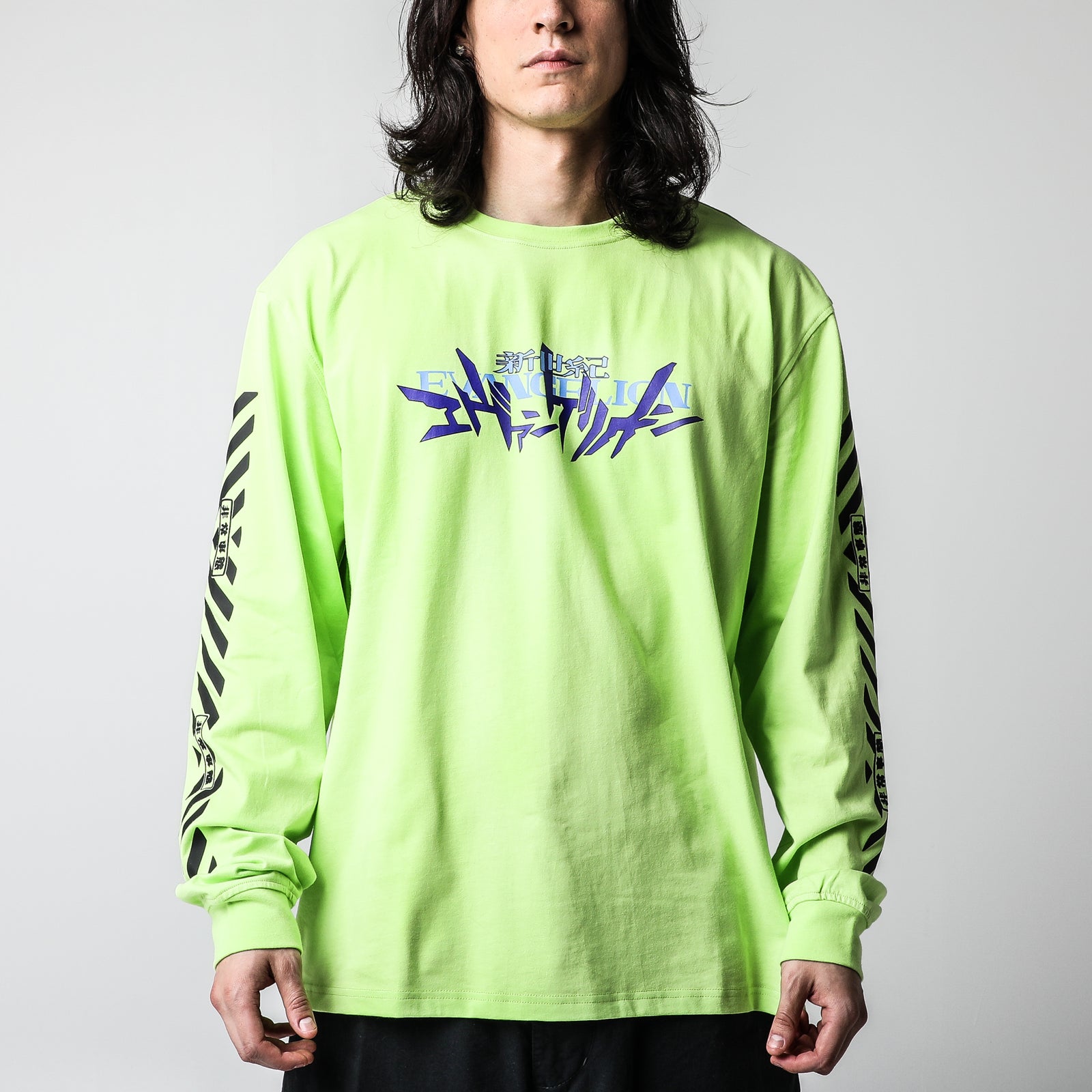 Evangelion Eva Unit-01 Collage Lime Green Crew Neck Sweatshirt ...