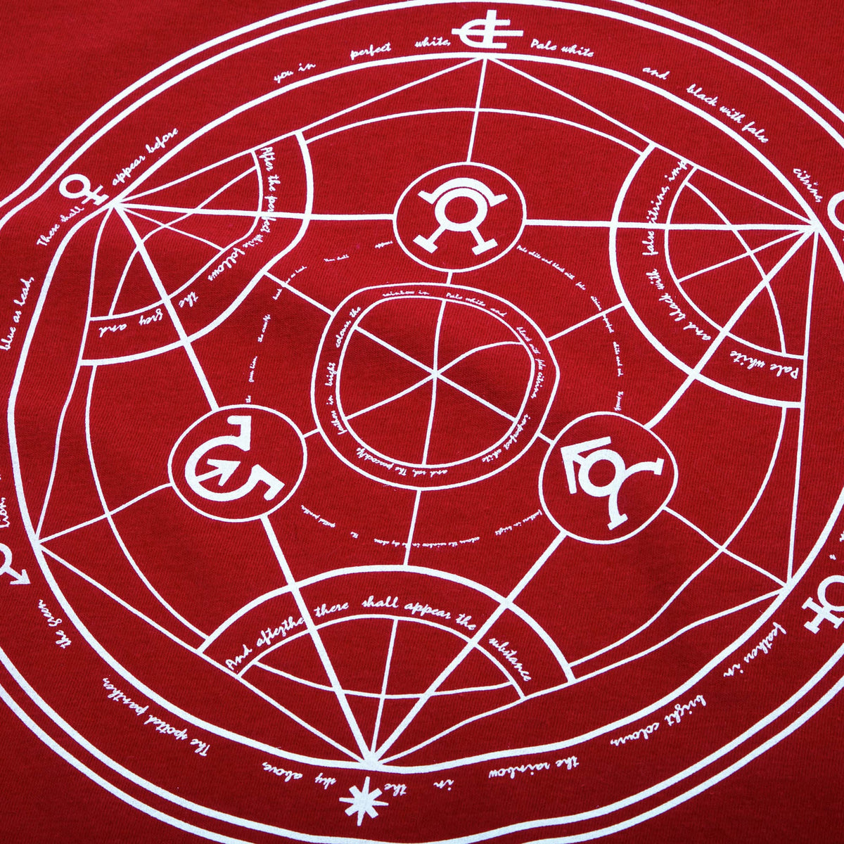 Full Metal Alchemist Brotherhood Transmutation Circle Red Tee - Full ...