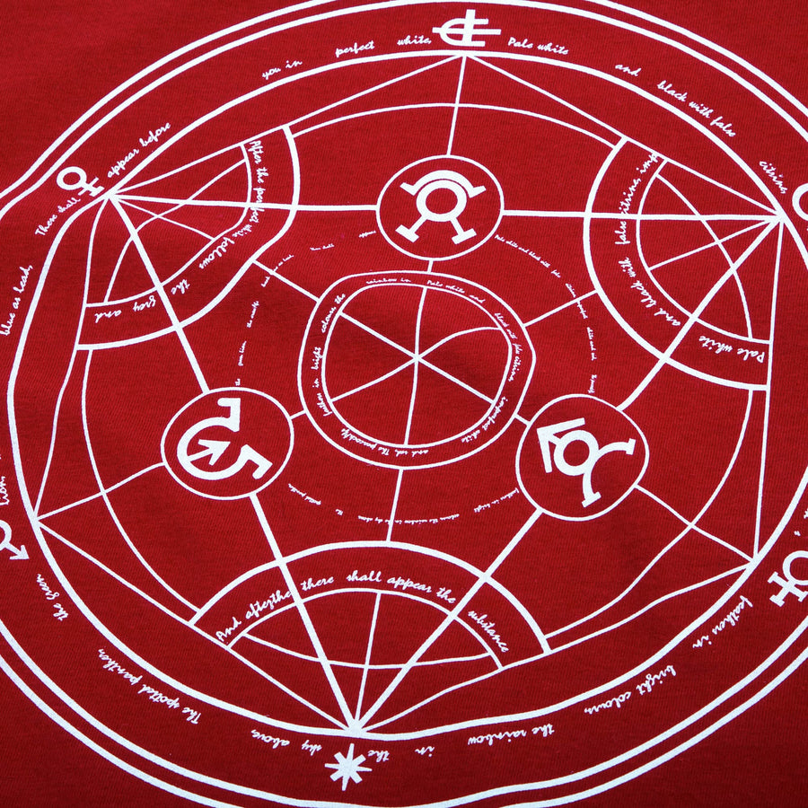 Full Metal Alchemist Brotherhood Transmutation Circle Red Tee - Full ...