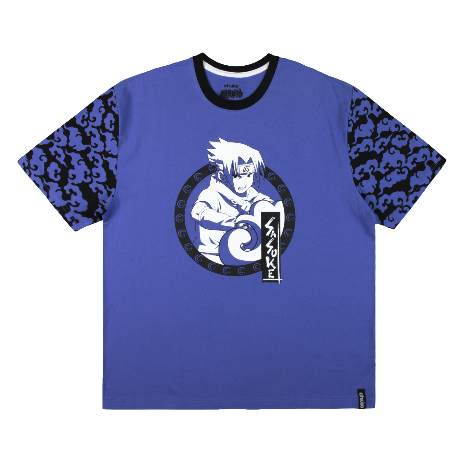 Naruto Sasuke Pattern Sleeve Purple Tee | Official Apparel ...